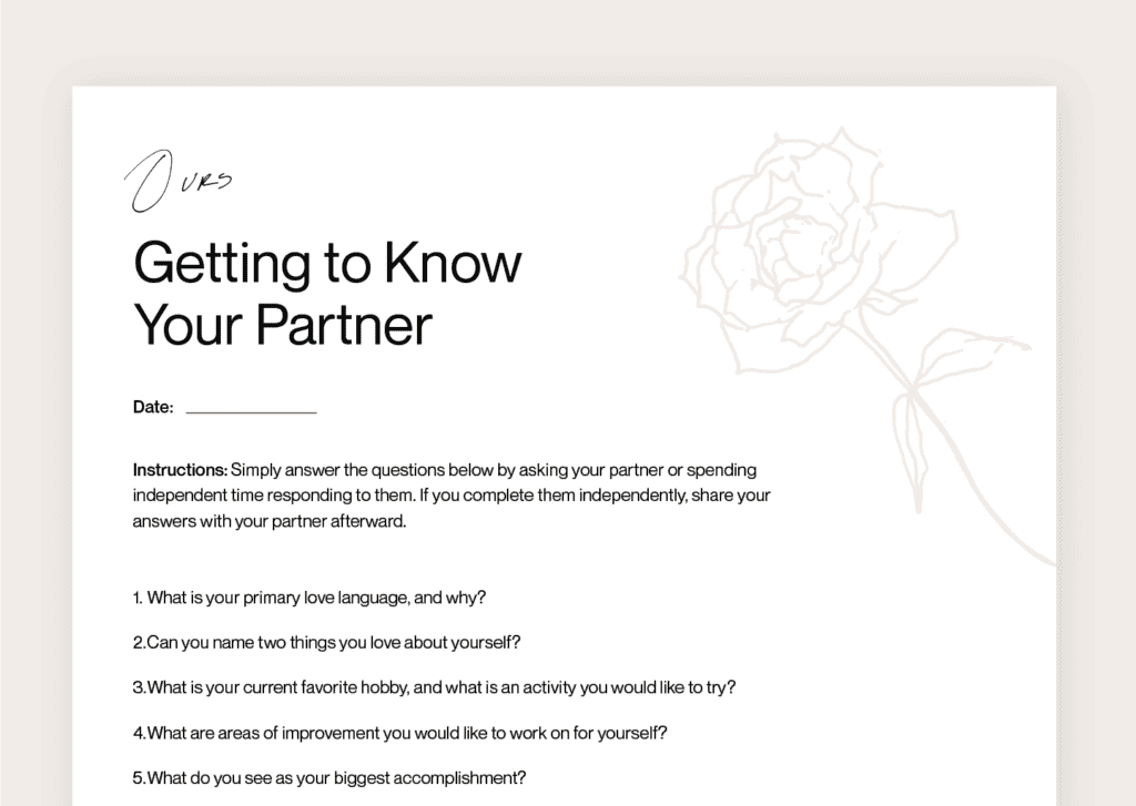 Five Couples Therapy Worksheets Ours